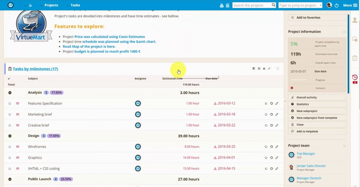 Redmine 사용자를 위한 교육 센터 - Easy Redmine