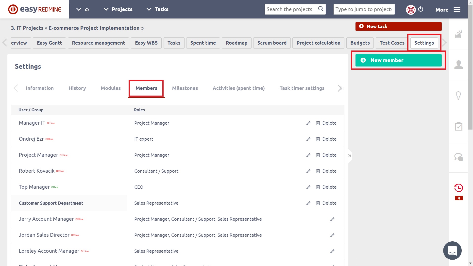 How to add roles to users - Easy Redmine