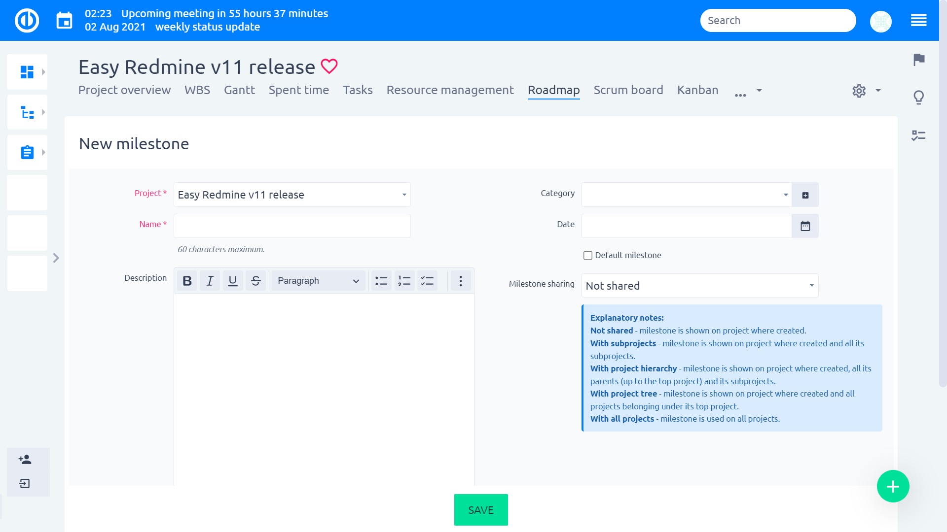 Milestones - Easy Redmine