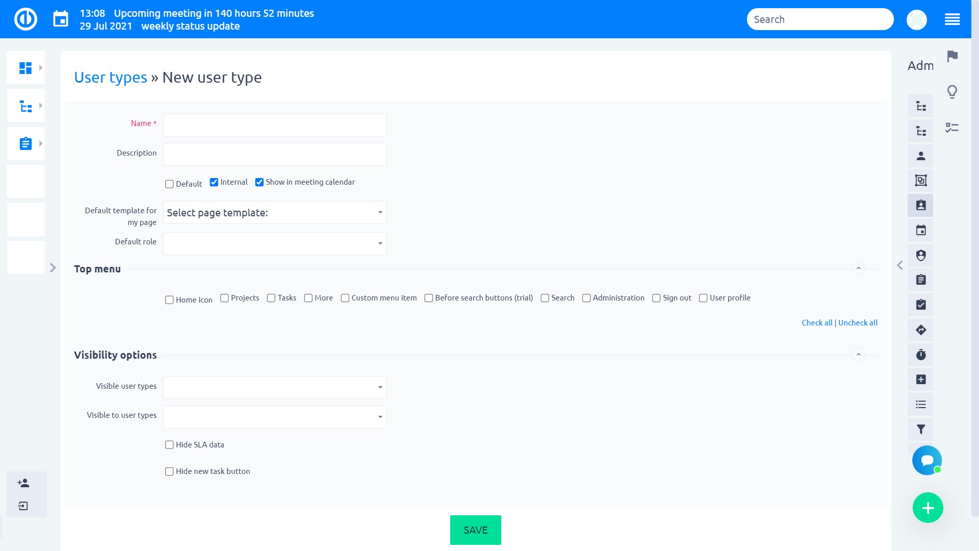 User types - Easy Redmine