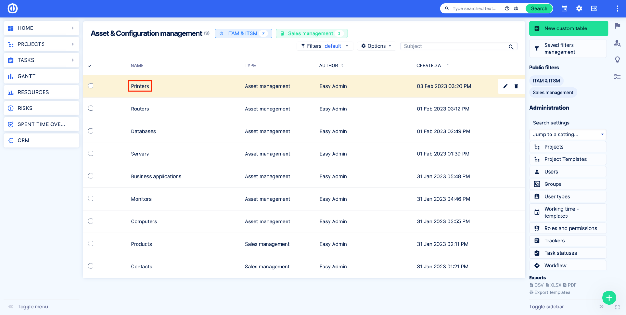 Asset And Configuration Management Easy Redmine