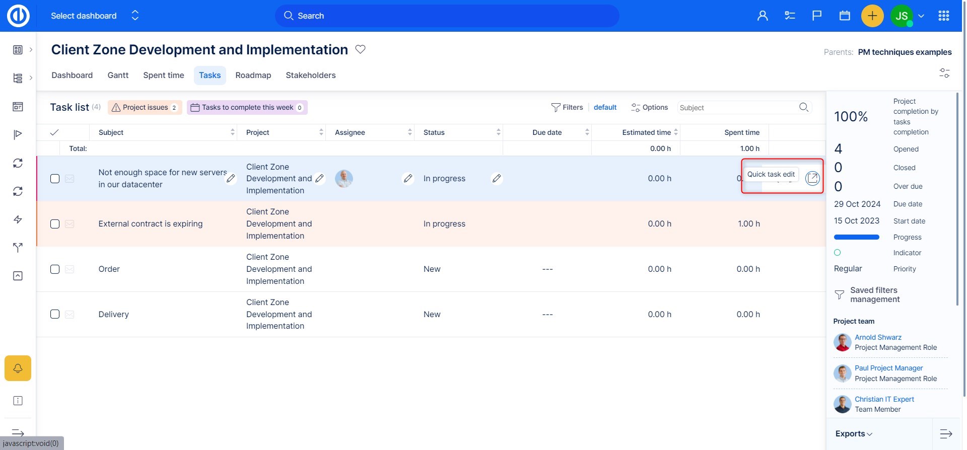 Task tracking - Easy Redmine